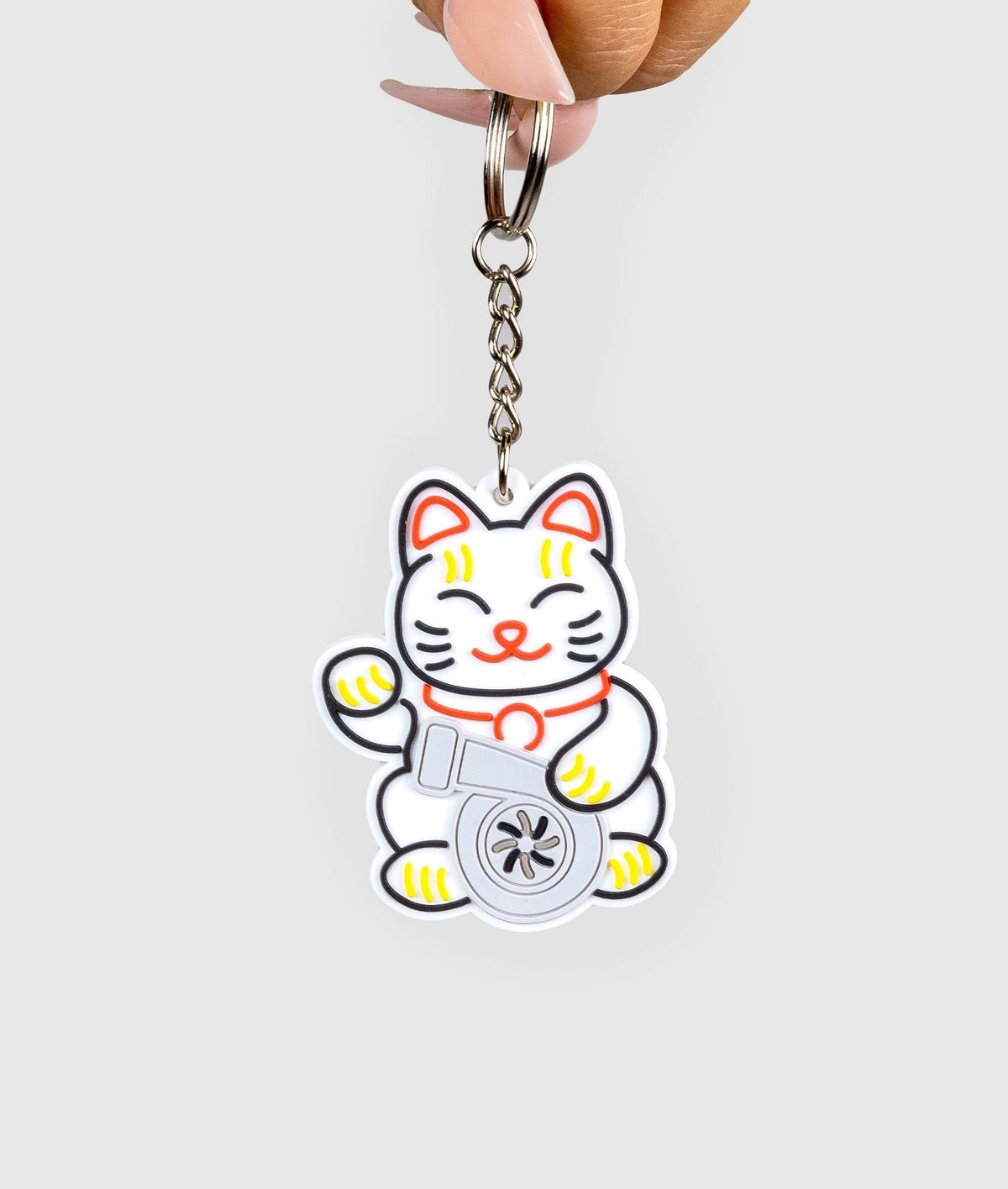 White Kitty Rubber Key Ring - Hardtuned Australia