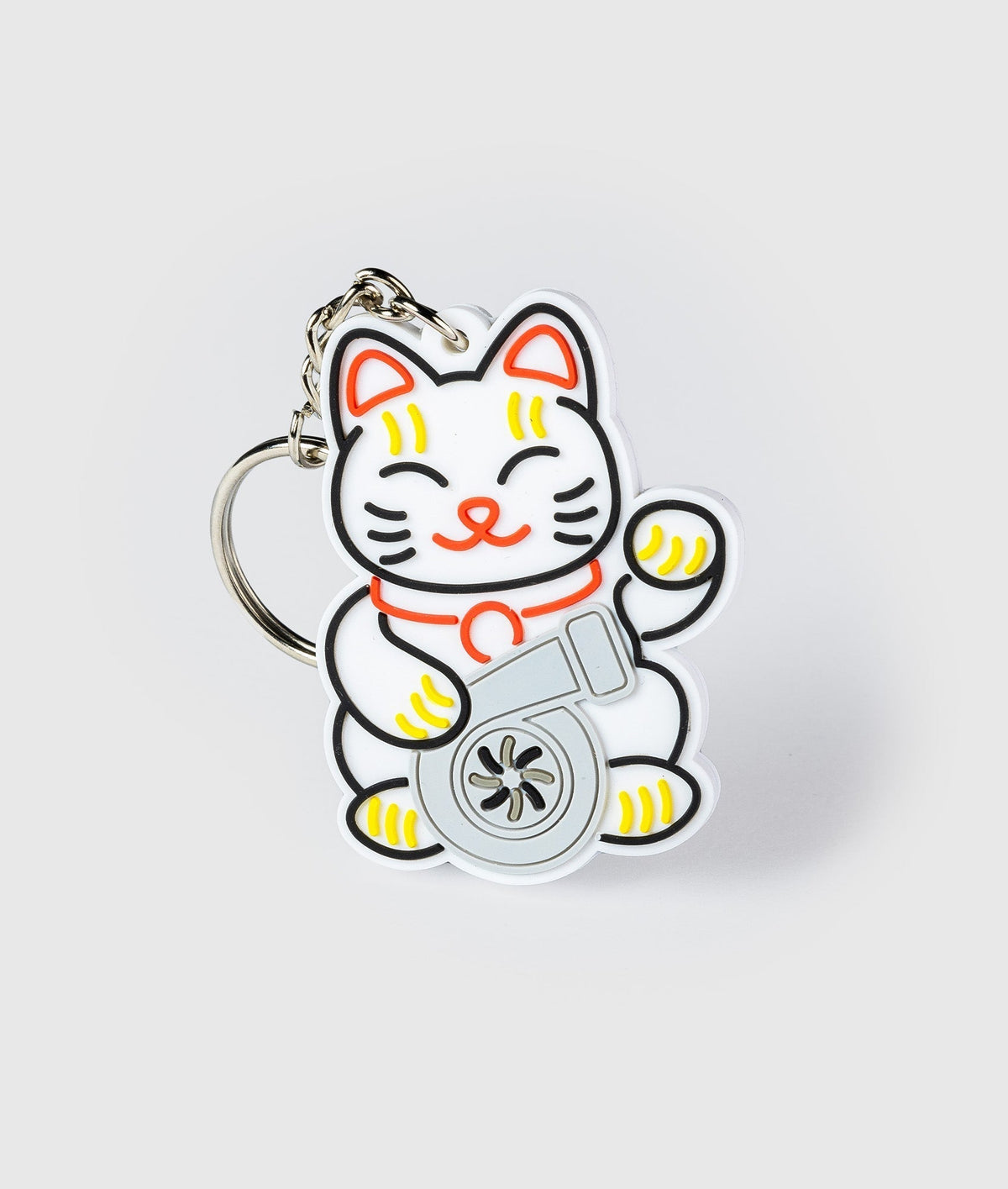 White Kitty Rubber Key Ring - Hardtuned Australia